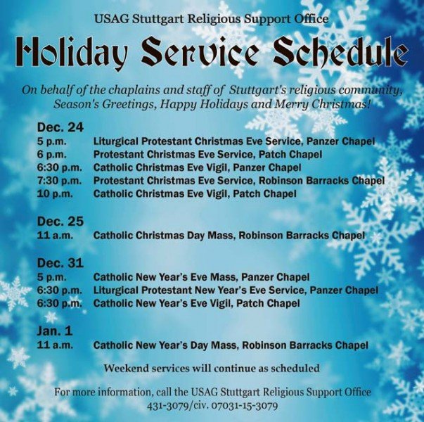 Holiday Service Schedule - StuttgartCitizen.com