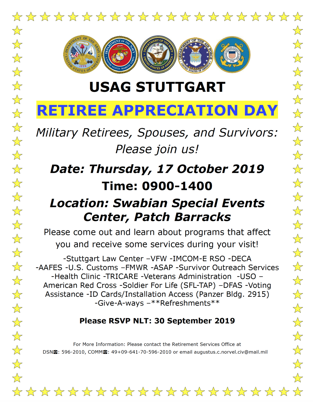 Retiree Appreciation Day takes place today, Oct. 17 - StuttgartCitizen.com