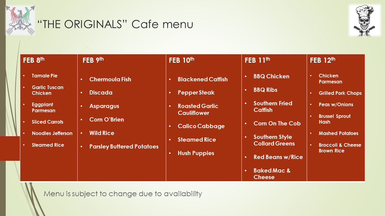 Originals Café Weekly Menu - StuttgartCitizen.com