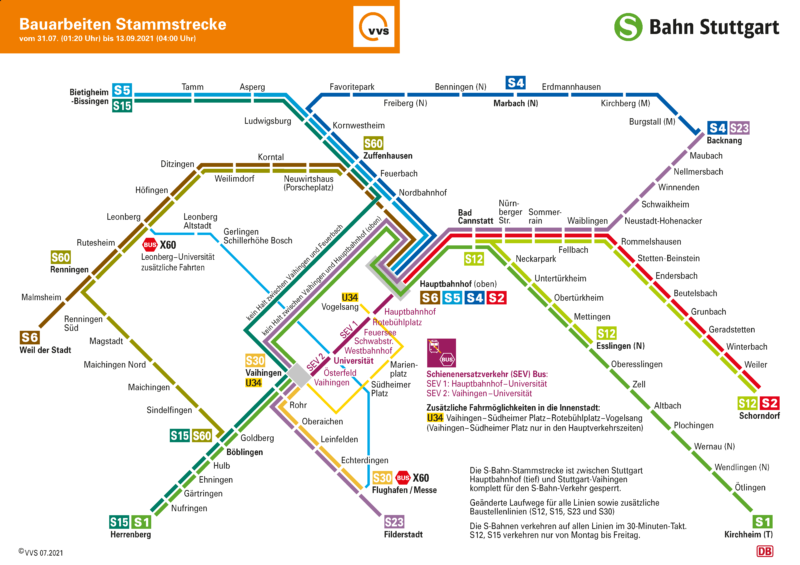 Modernization work to close S-Bahn tunnel in downtown Stuttgart through ...