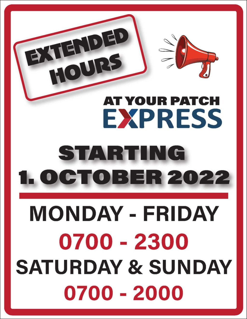 Patch Express Hours Extended - StuttgartCitizen.com