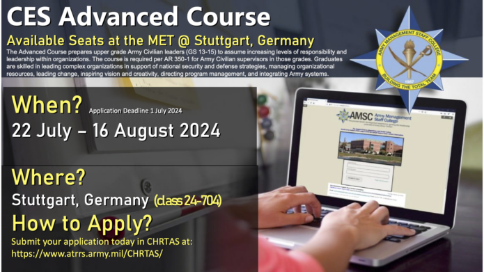 Local CES Advanced Course (July 22-Aug. 16) taking registrations now ...