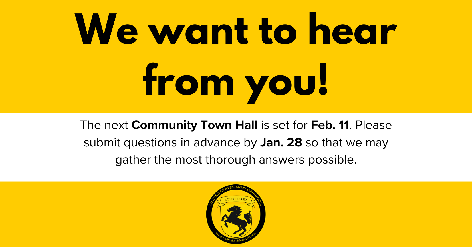 Quarterly Community Town Hall set for Kelley Barracks on Feb. 11 ...